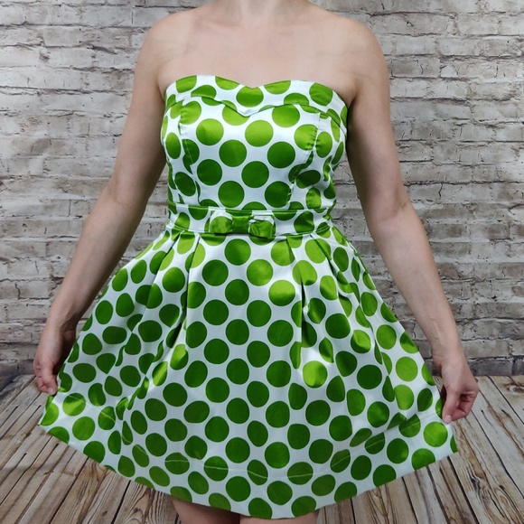 Ruby Rox Dresses Ruby Rox Green Polka Dot Pin Up Dress 6 Poshmark